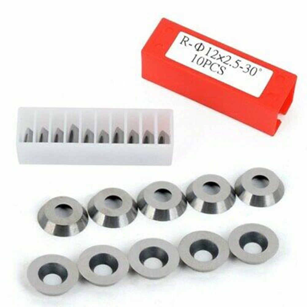 10pcs Carbide Insert Cutters Wood Turning Tools Round Milling Knives ...