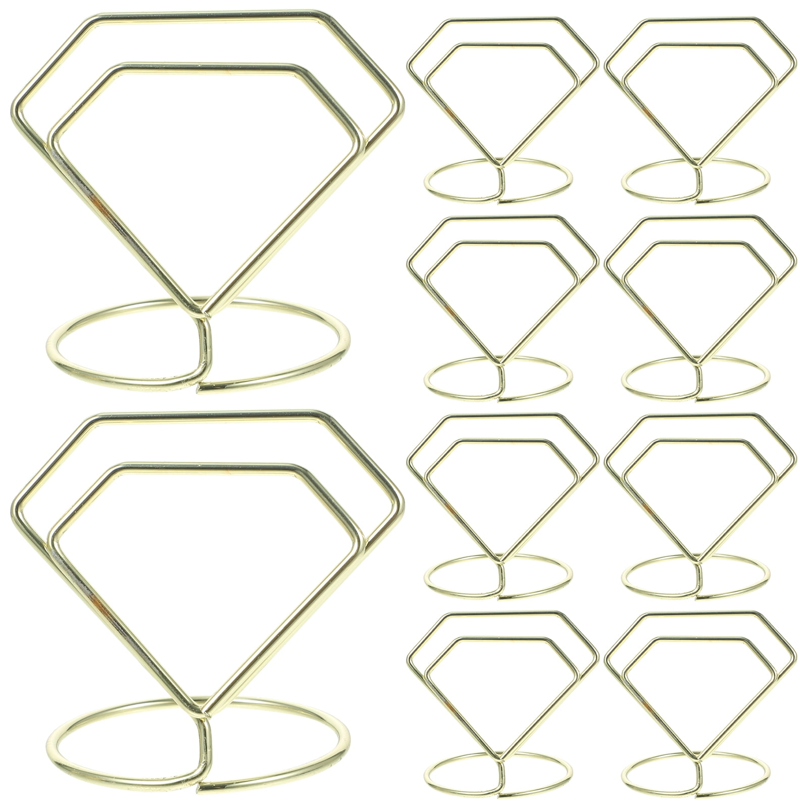 10pcs Carbon Steel Place Card Holders Table Number Holders Diamond ...