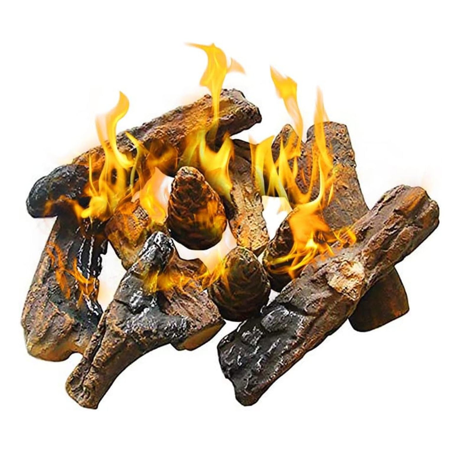 10pcs Ceramic Wood Logs, Small Gas Fireplace Logs for All Types of ...