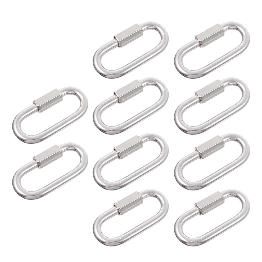 10 Pcs Stainless Steel Outdoors Gear Chain Hooks Anti Rust Connecting ...
