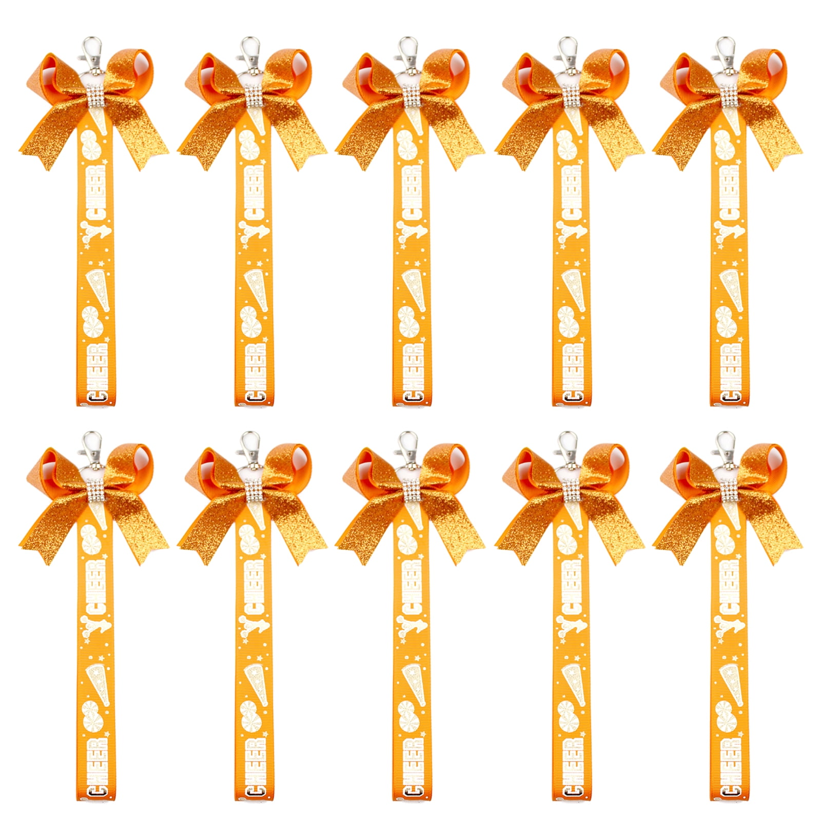 10pcs Cheerleader Bows Pendant Keychains Bowknot Ribbon Keyring Bag ...