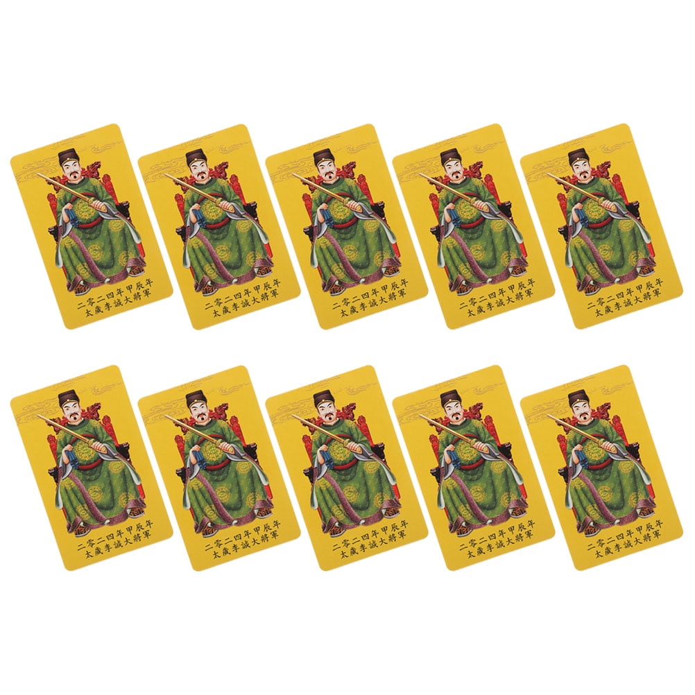 10pcs Chinese Style Amulet General Taisui Card Luck Auspicious Success ...