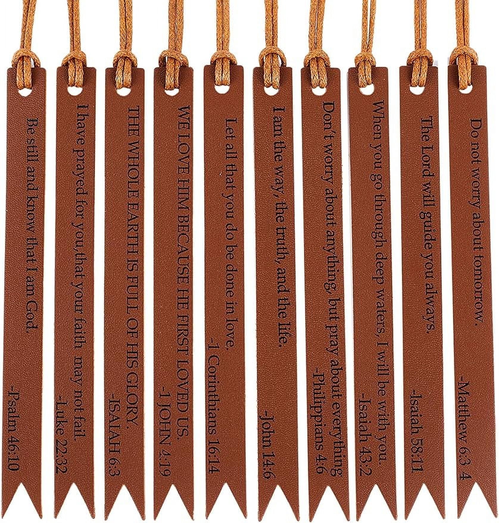 10pcs Christian Leather Bookmarks Bible Fathers Day Church Gifts ...