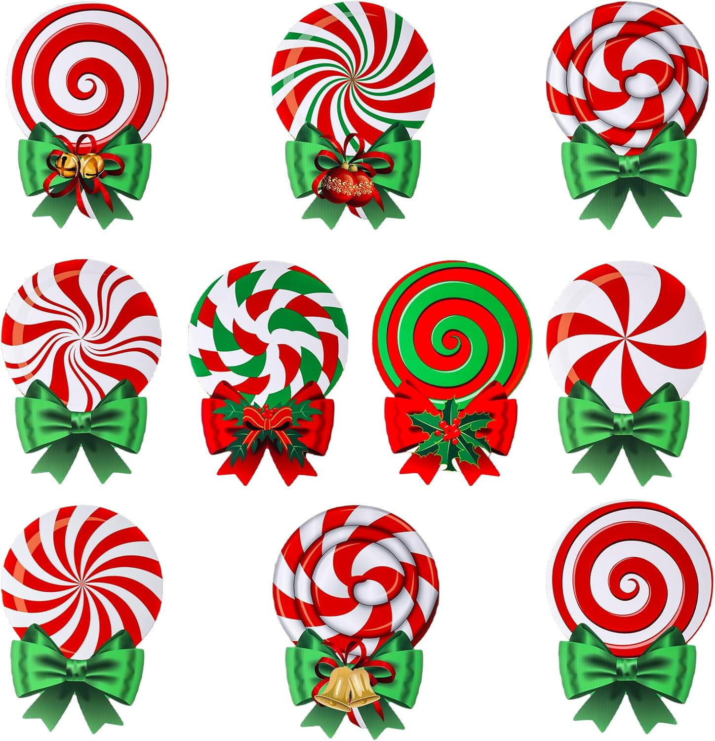 10pcs Christmas Candy Yard Signs, Peppermint Candy Christmas ...