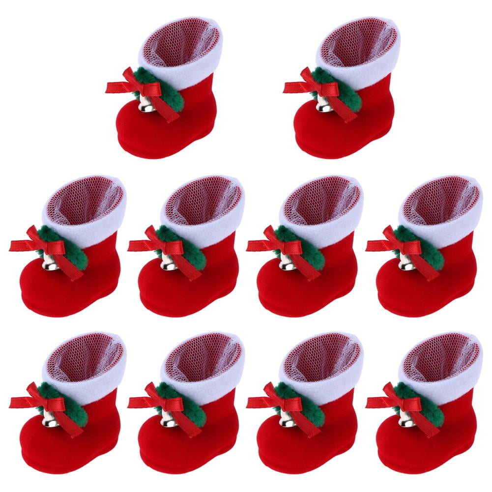 Mojoyce Christmas Candy Boots, 10pcs Red Plastic Ornaments, Cute Gift ...