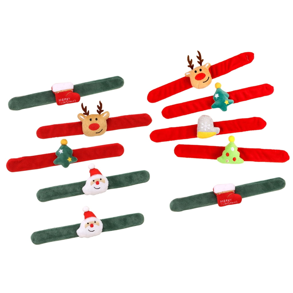 10pcs Christmas Decorations Clap Circle Elk Snowman Decor Bracelets for ...