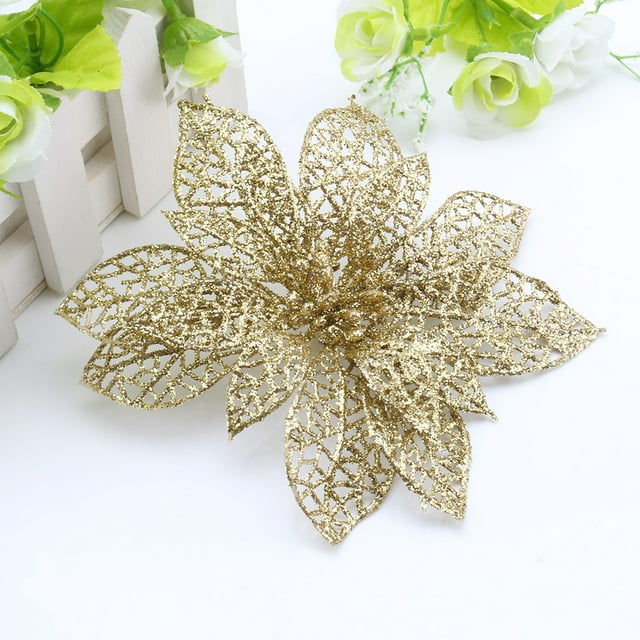 10pcs Christmas Hollow Flower Xmas Tree Ornaments Wedding Party Home ...