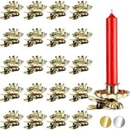 40-Pack Gold Pillar Candle Base Taper Candle Holder, Plastic ...