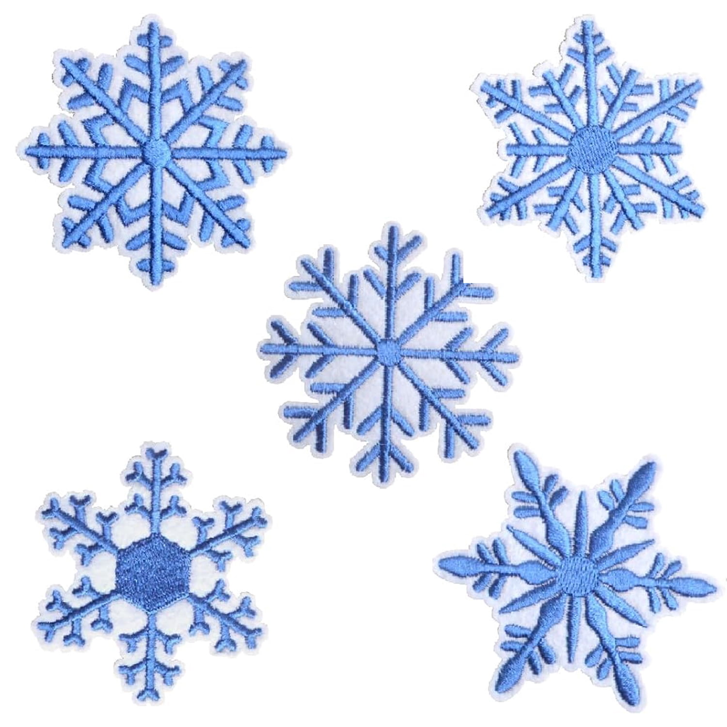 10pcs Christmas Snowflake Iron on Patches Winter Theme Cute Blue ...
