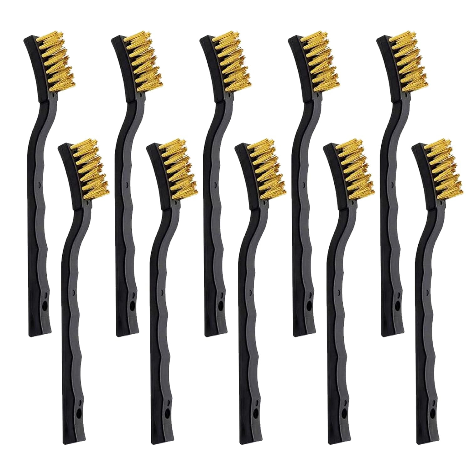 10pcs Cleaning Toothbrushes Small Wire Brush Scratch Brush Brass Curved ...