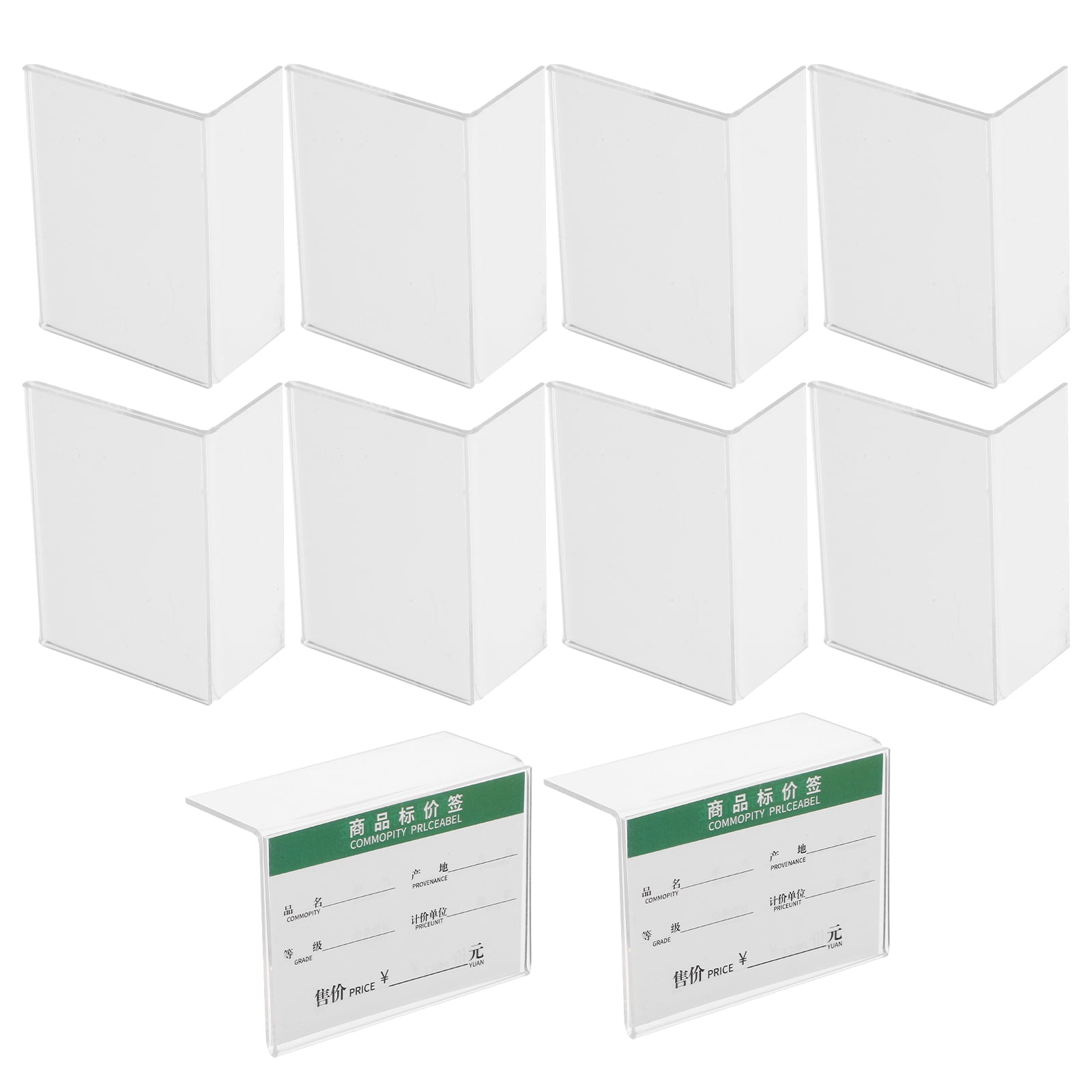 10pcs Clear Acrylic Price Tag Holders Self Adhesive Label Holder L ...