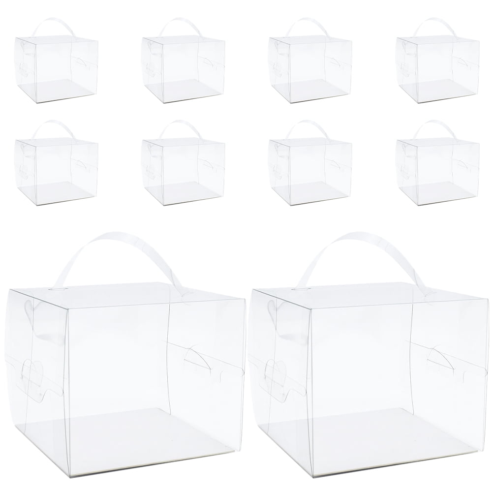 10pcs Clear Cake Boxes Cake Boxes with Handles Bakery Boxes Cake ...