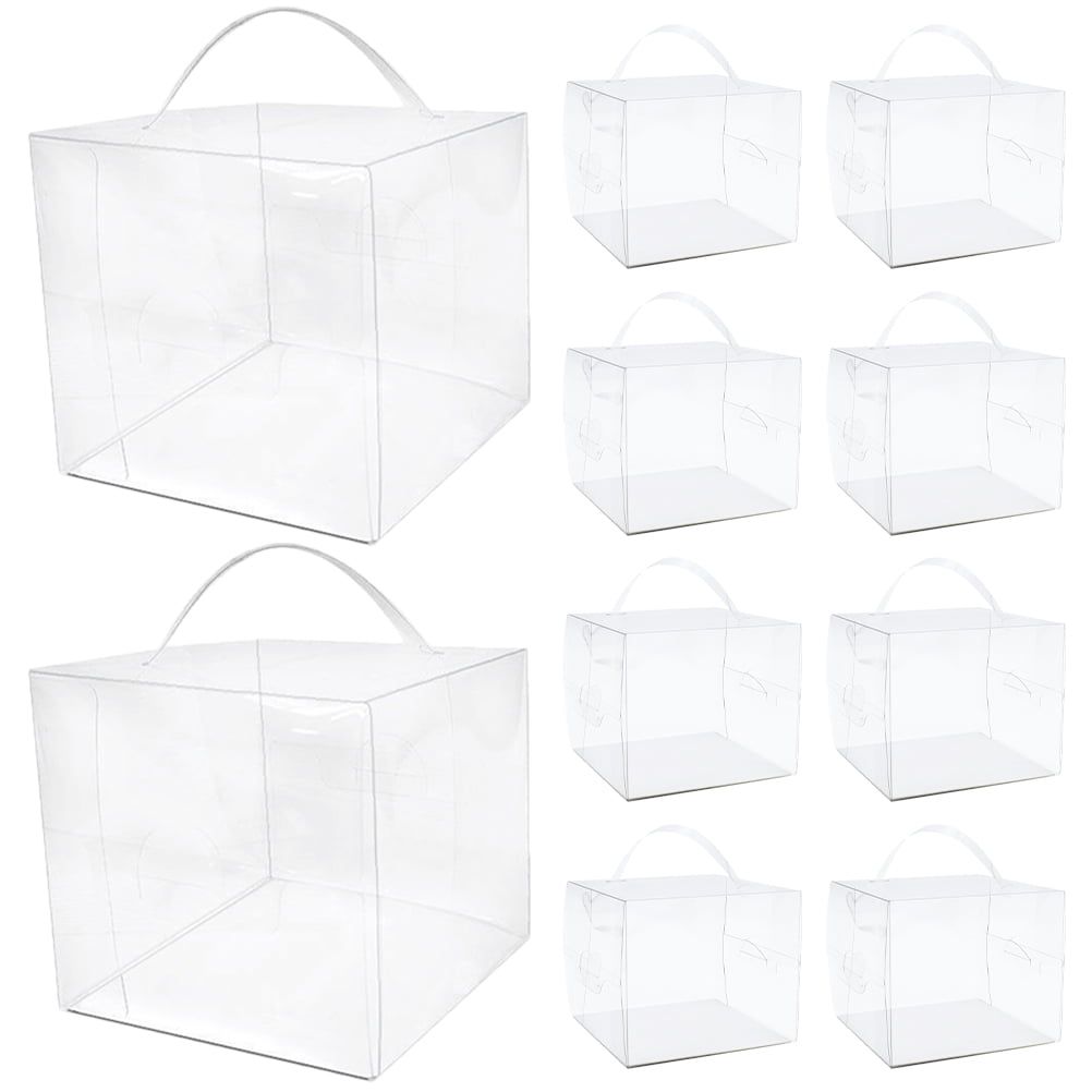 10pcs Clear Cake Boxes Cake Boxes with Handles Bakery Boxes Cake ...