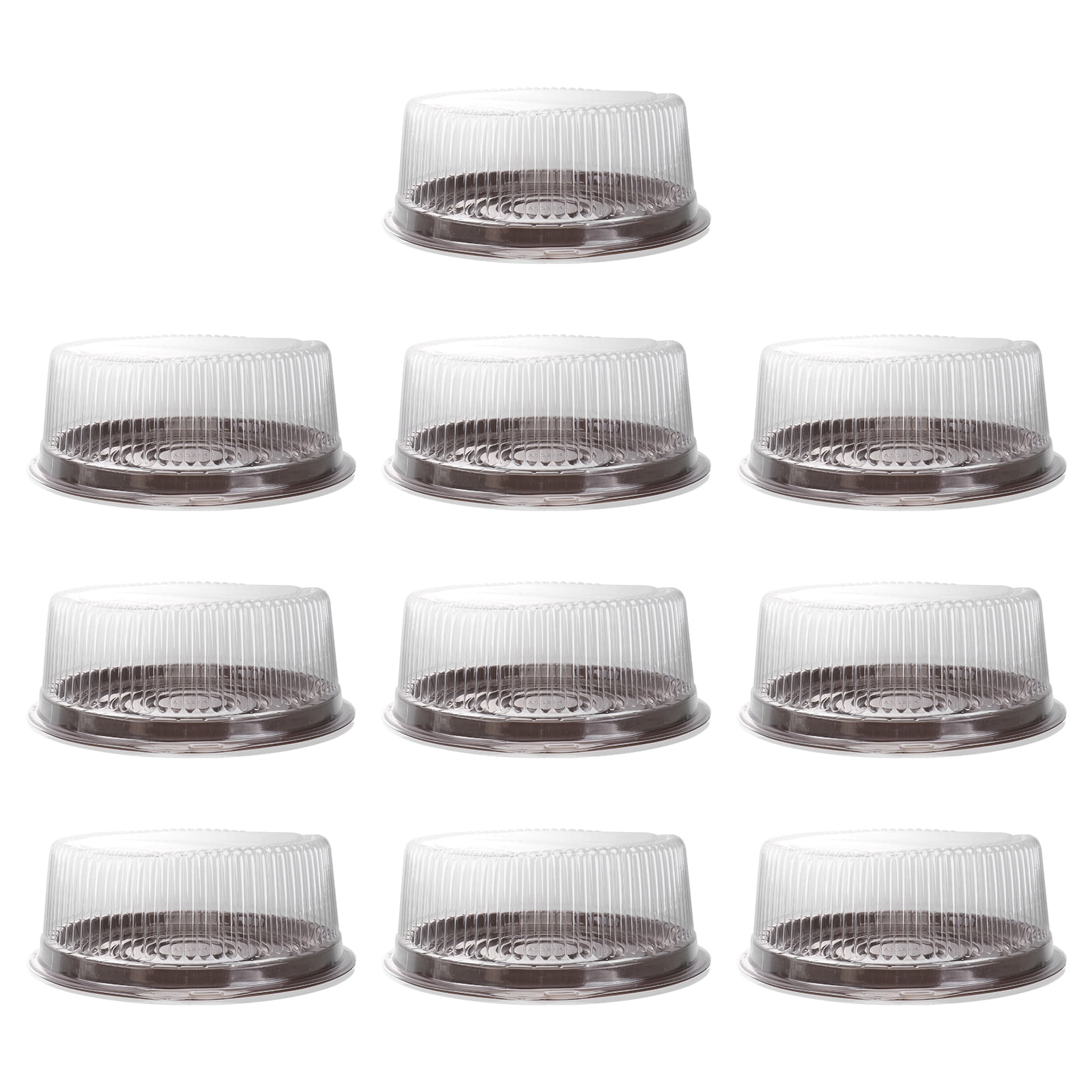 10pcs Clear Plastic Cake Containers with Dome Lids - Walmart.com