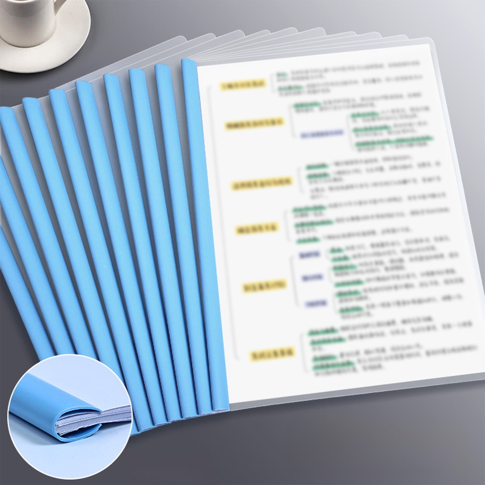 10pcs Clear Report Covers with Sliding Bar, Project Folders for A4 Size ...