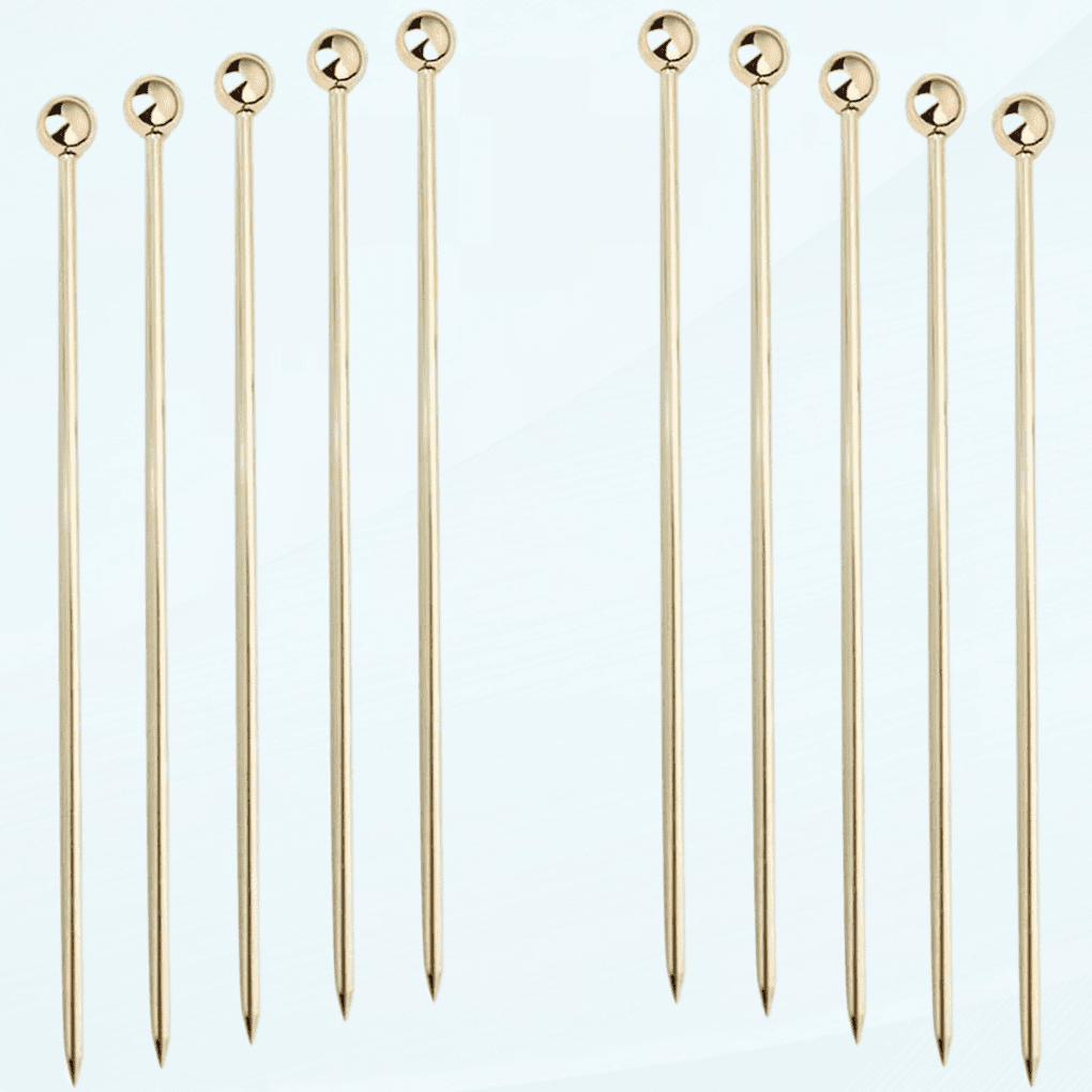 10pcs Cocktail Sticks Set Stainless Steel Fruit Sticks,Reusable Drink ...