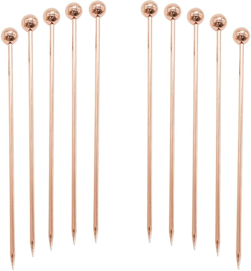10pcs Cocktail Sticks Set Stainless Steel Fruit Sticks,Reusable Drink ...