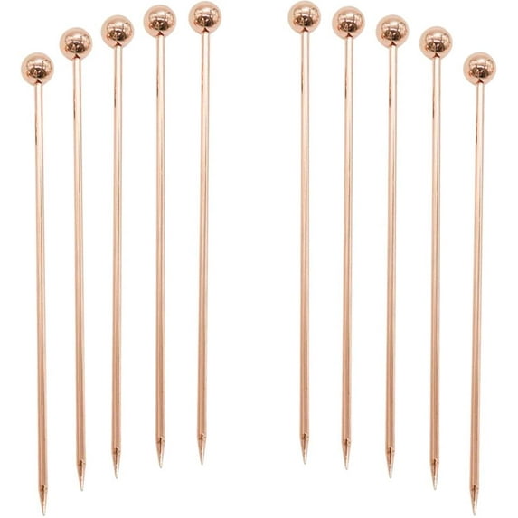 10pcs Cocktail Sticks Set Stainless Steel Fruit Sticks,Reusable Drink ...