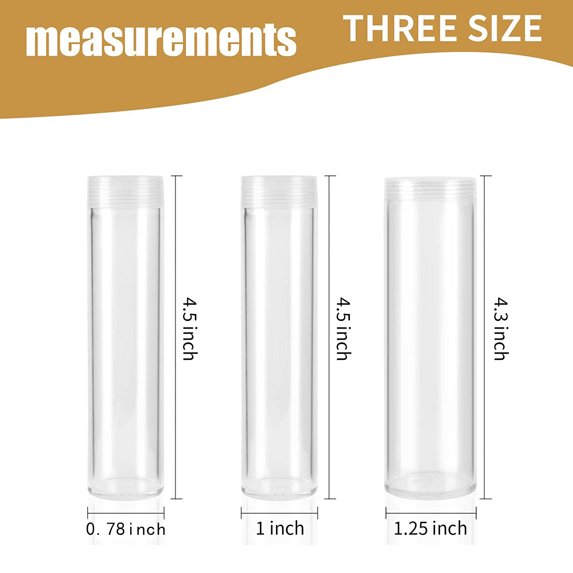 10pcs Coin Storage Tubes Collectibles Coin Collecting Holder Coin ...