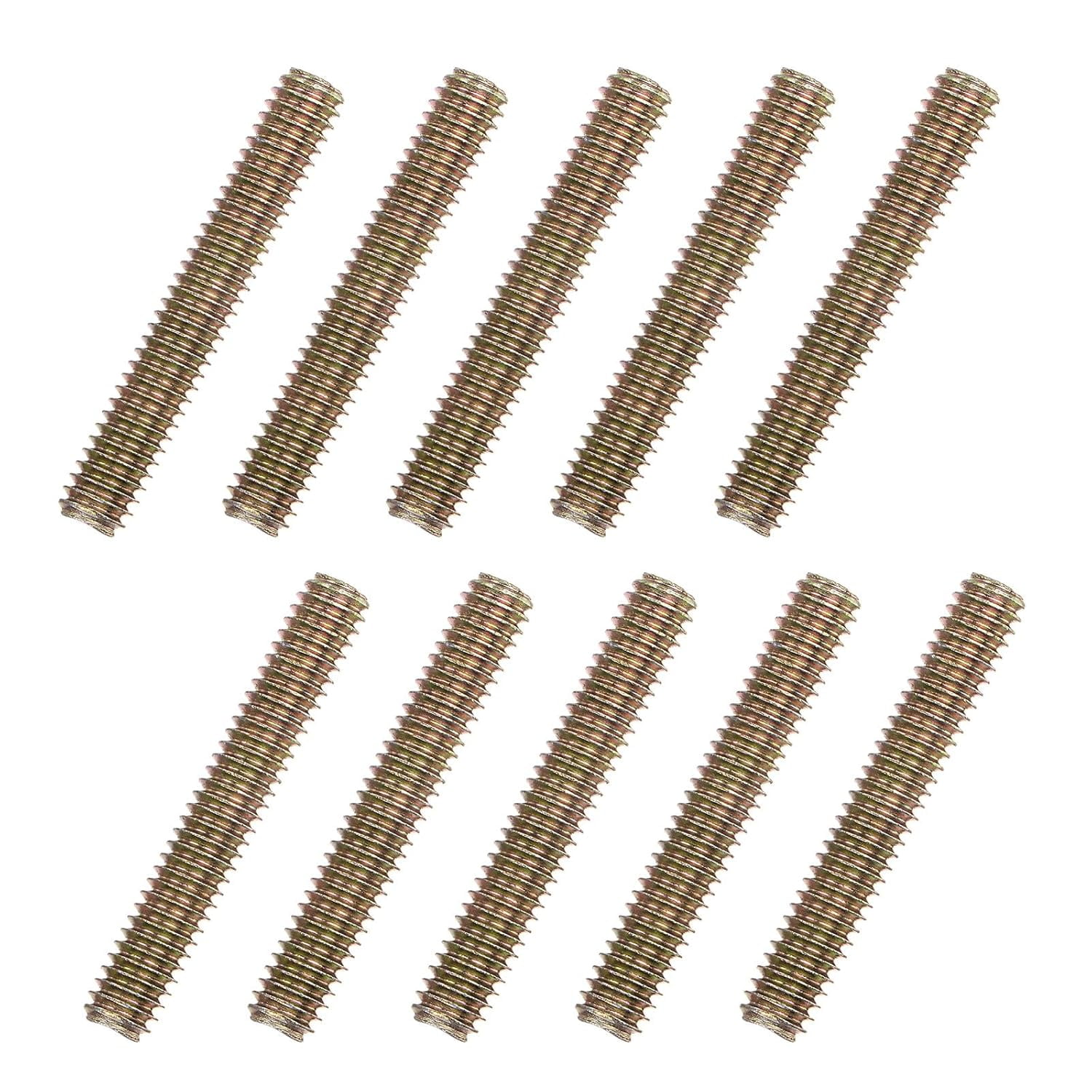 10pcs Color Zinc Fully All Threaded Rod 5/16"-18, 2" Length, Carbon ...