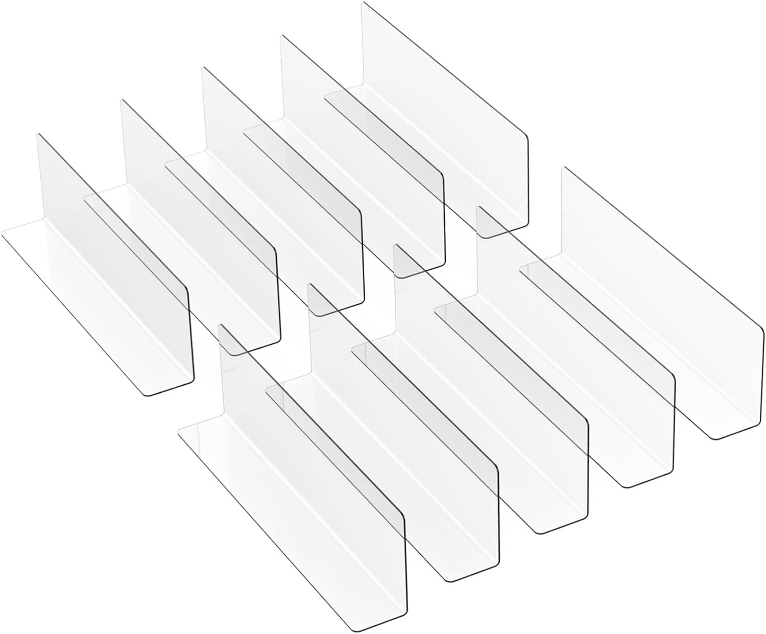 10pcs Commodity Divider Plastic Storage Shelves Clear Shelf Retail ...