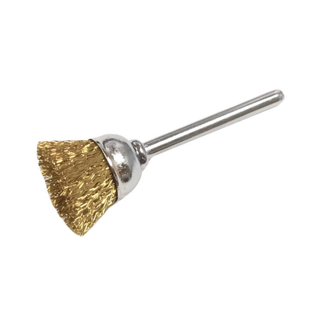10pcs Copper Wire Wheel Brushes 3mm Mandrel For Precisions Cleaning And ...