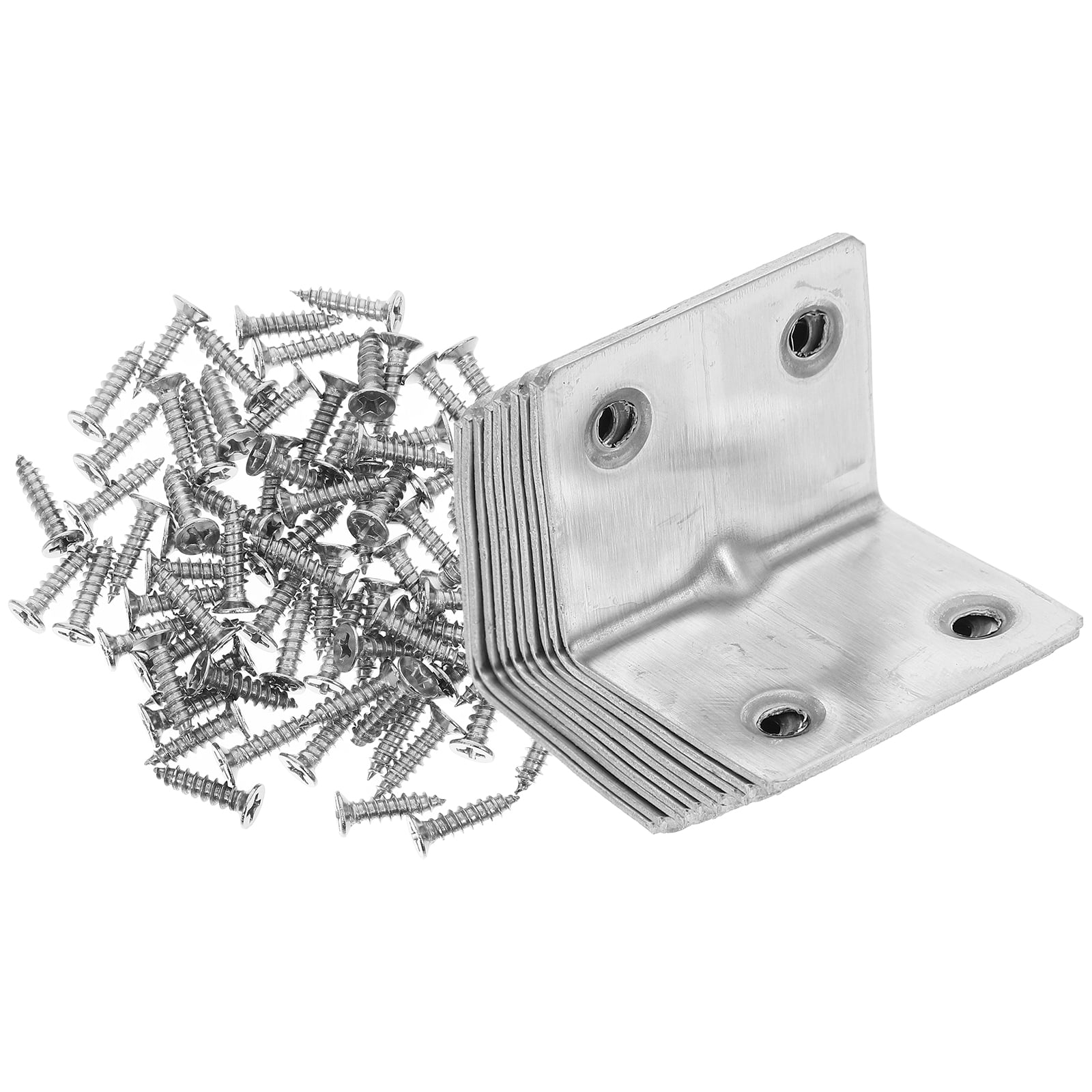 10pcs Corner Brace Support Stainless Steel L Bracket With Screws 4 ...