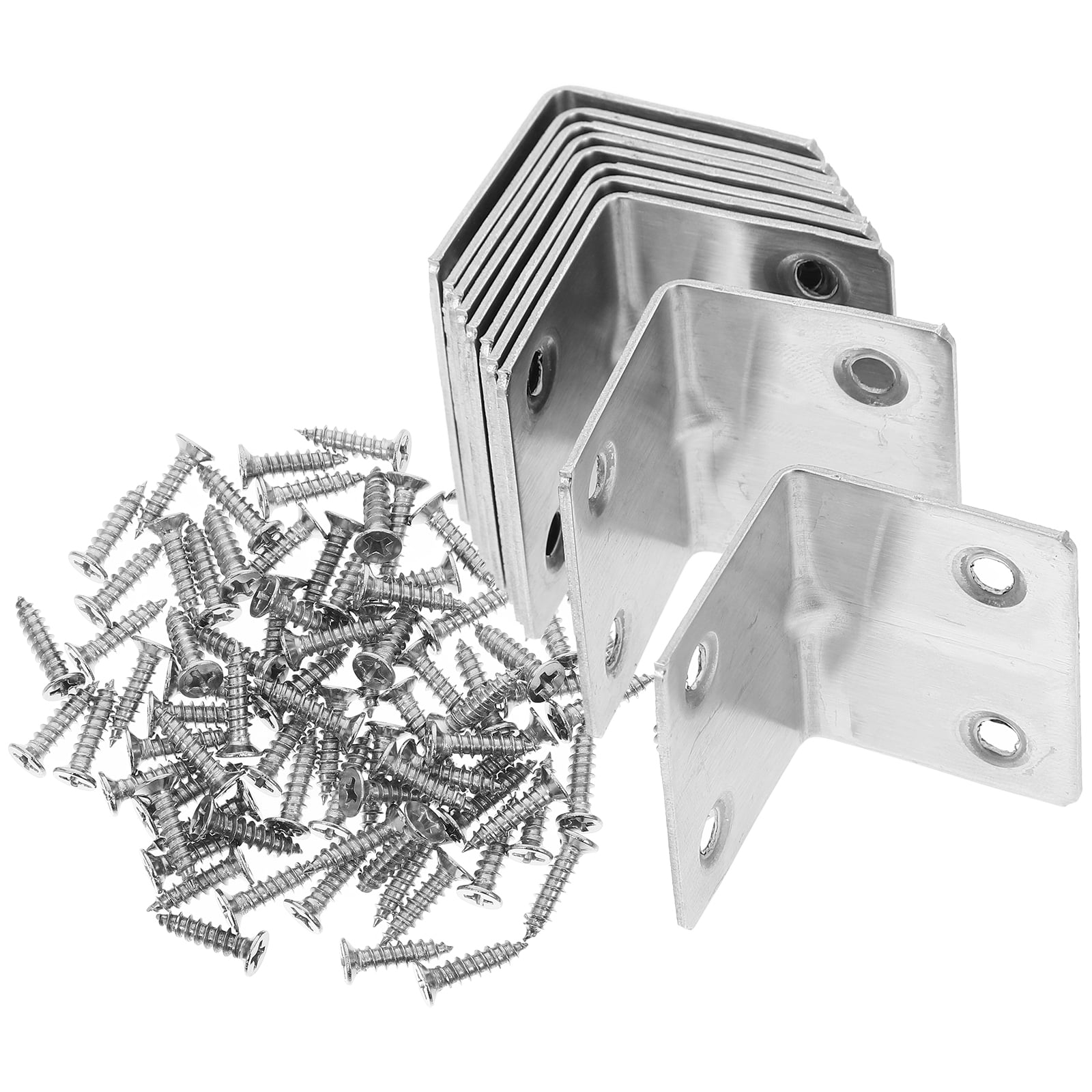10pcs Corner Brace Support Stainless Steel L Bracket With Screws 4 ...