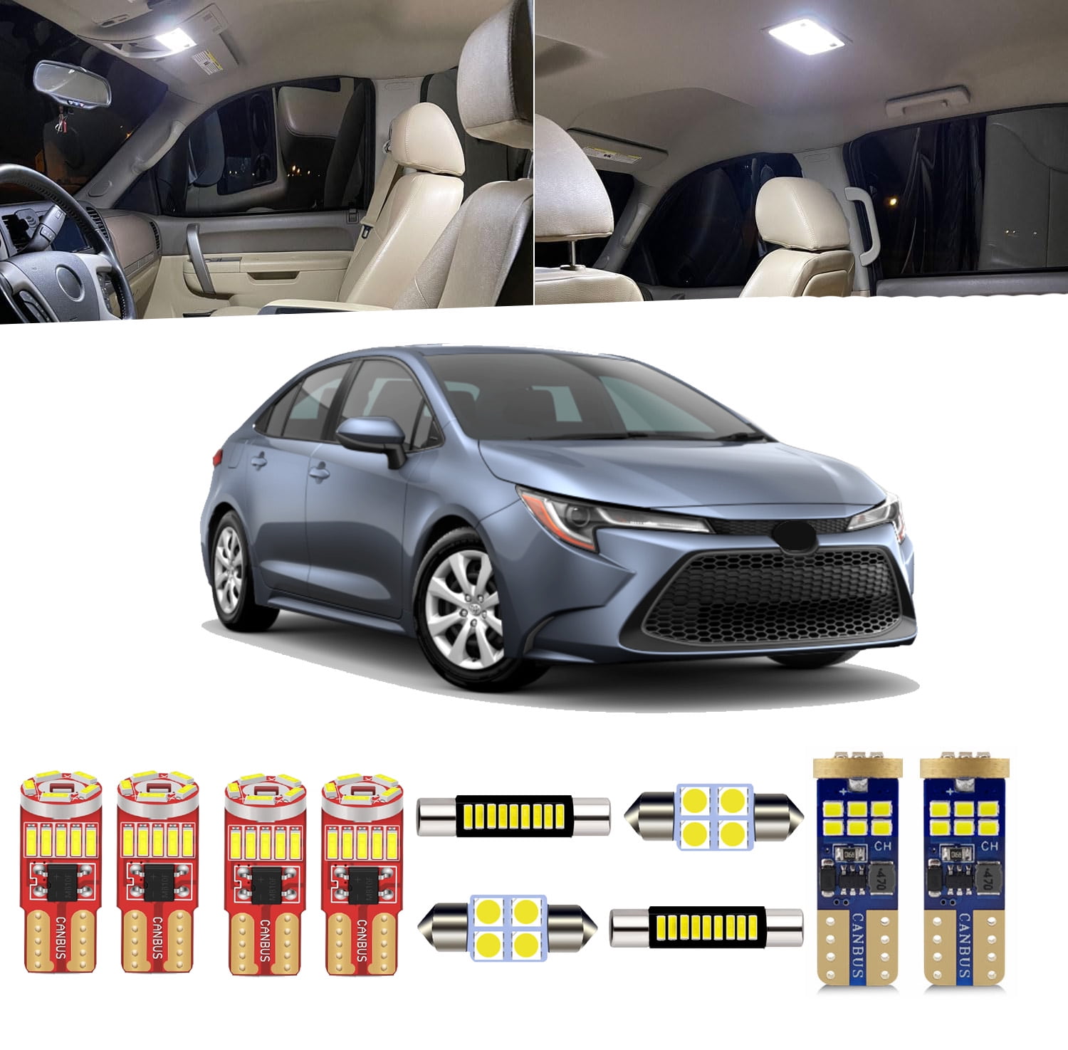 10pcs For Corolla Interior LED Lights Kit for Toyota Corolla 2014 2015 ...