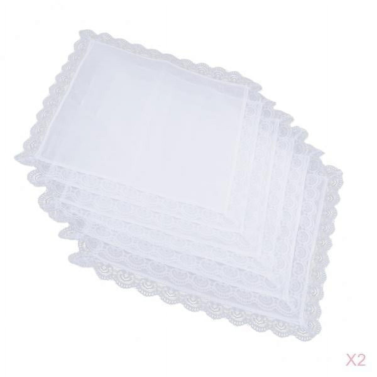 10pcs Cotton White Wedding Hankie Kerchiefs Lace DIY - Walmart.com