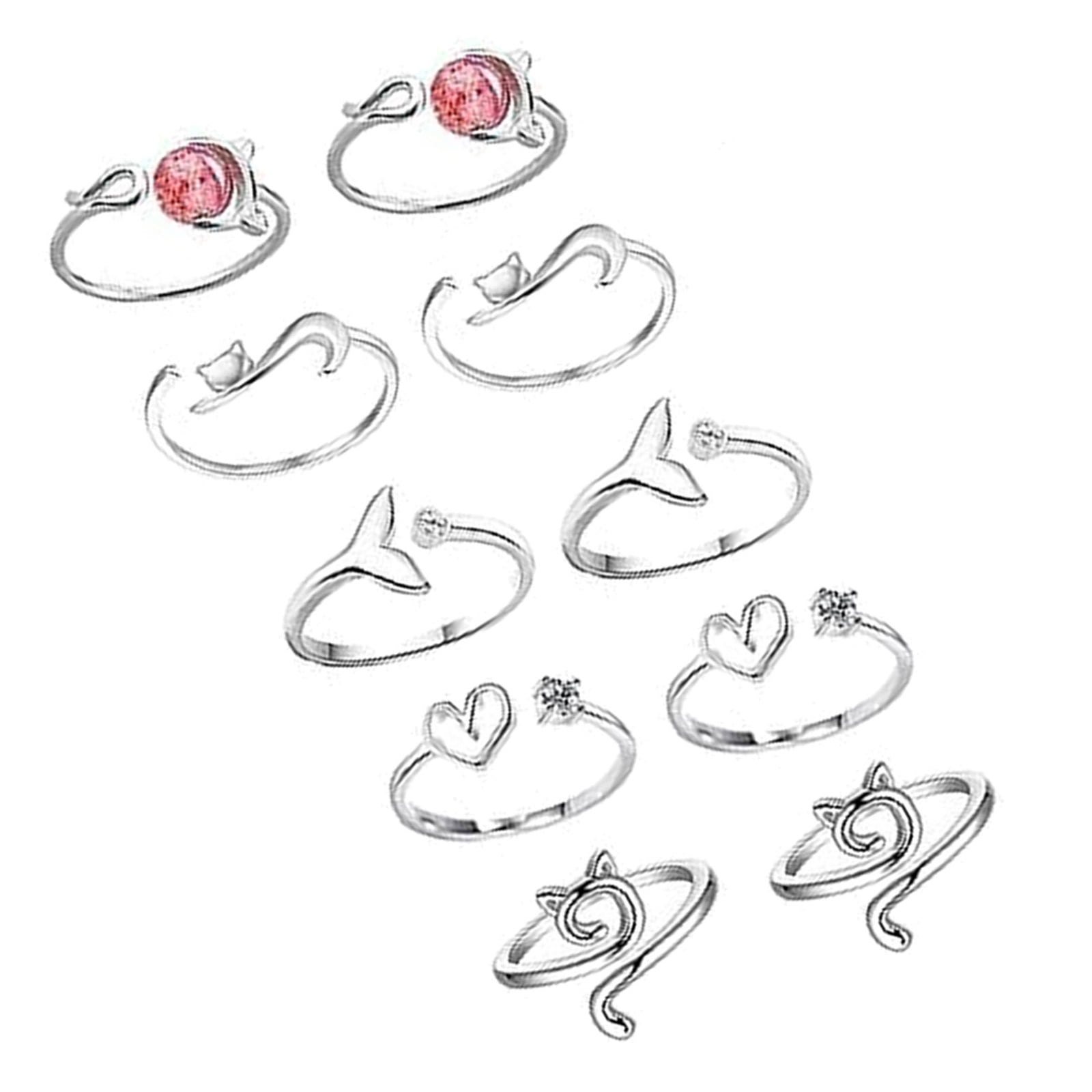 10pcs Crochet Rings Adjustable Thumb Rings for Knitting Hobbyists Yarns ...