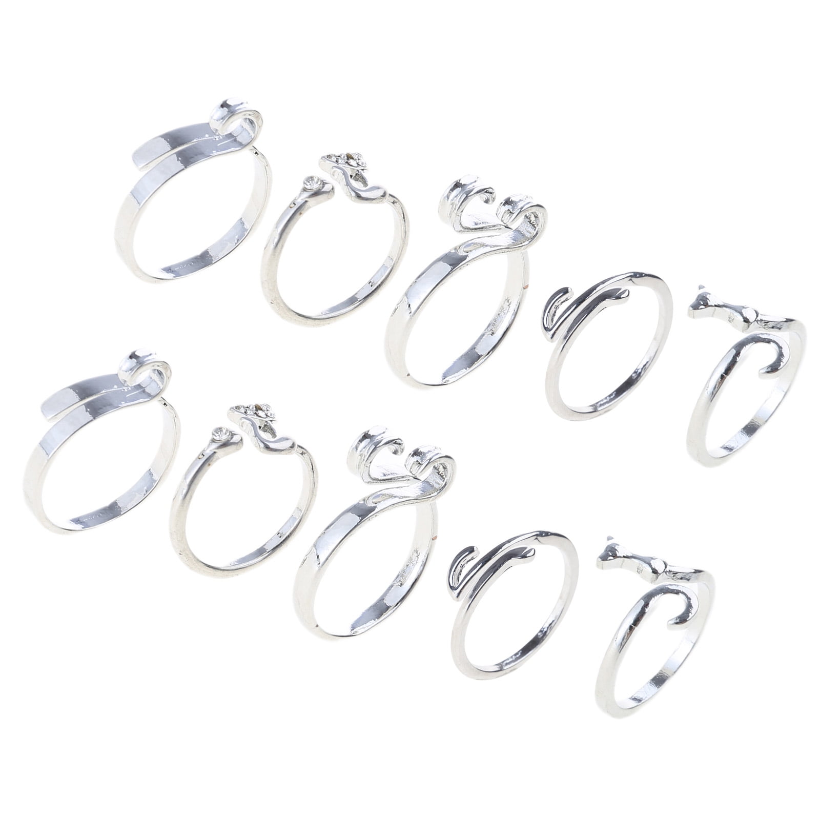 10pcs Crochet Rings for Finger Adjustable Size Yarns Knitting Rings ...