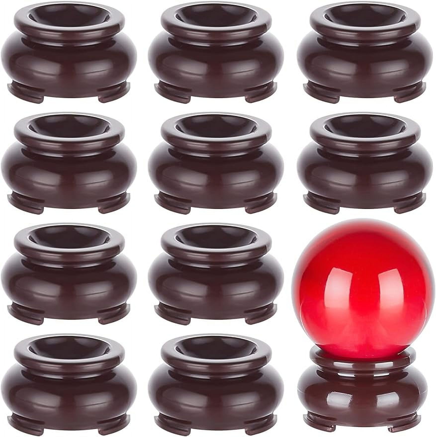 10pcs Crystal Sphere Holder Stand Imitation Wood Crystal Display Holder ...