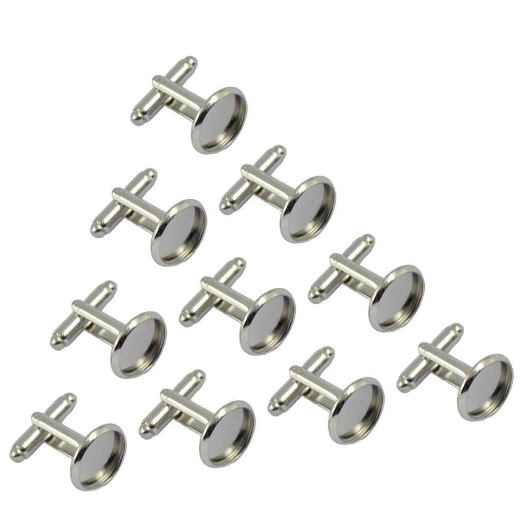 Segolike 10pcs Cufflink Findings Cuff Link Blank Base Back Plate DIY ...