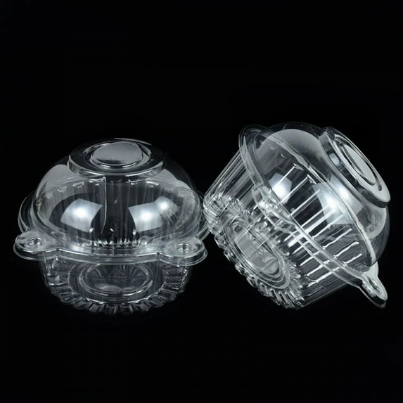 10pcs Cupcake Packaging Boxes Thick Clear Dessert Muffin Holders Case ...