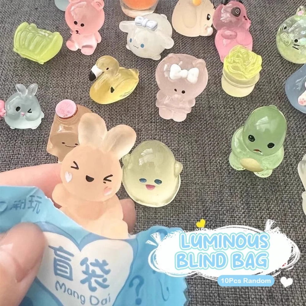 10pcs Cute Mini Resin Animal Figures Model Blind Bag Toys Action ...