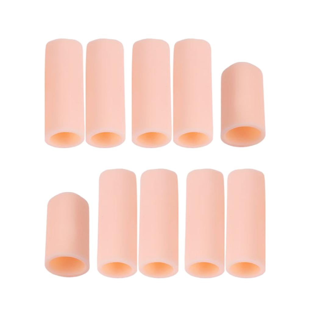 10pcs Cuttable Reusable Elastic Silicone Gel Toe Finger Caps Covers ...