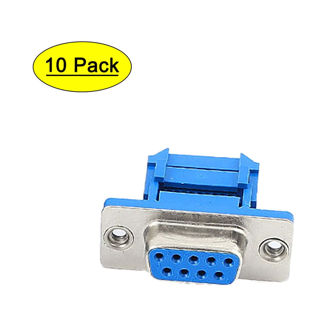 10pcs D-SUB DB9 9 Pin Female IDC Crimp Threaded Connector for Flat ...
