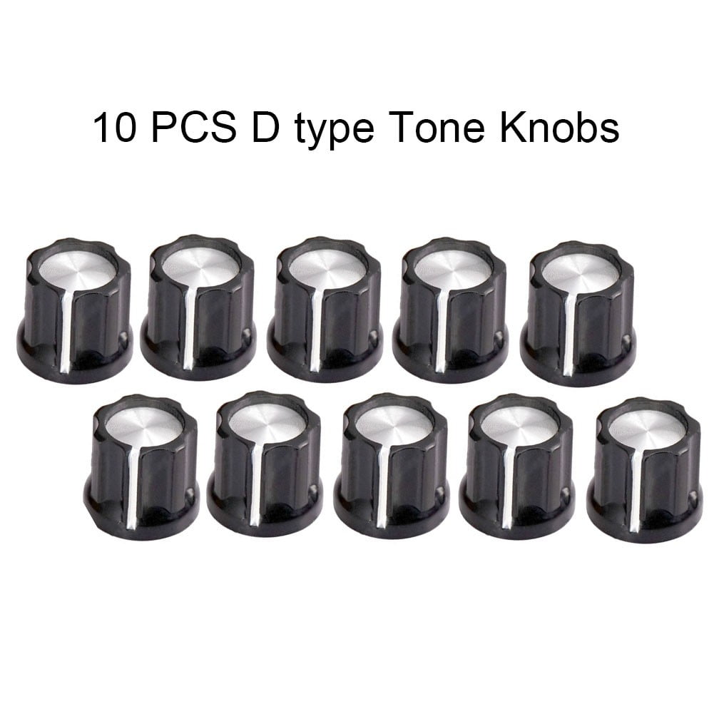 10pcs D-Type Tone Knobs 6mm Shaft Hole Volume Control Potentiometer ...