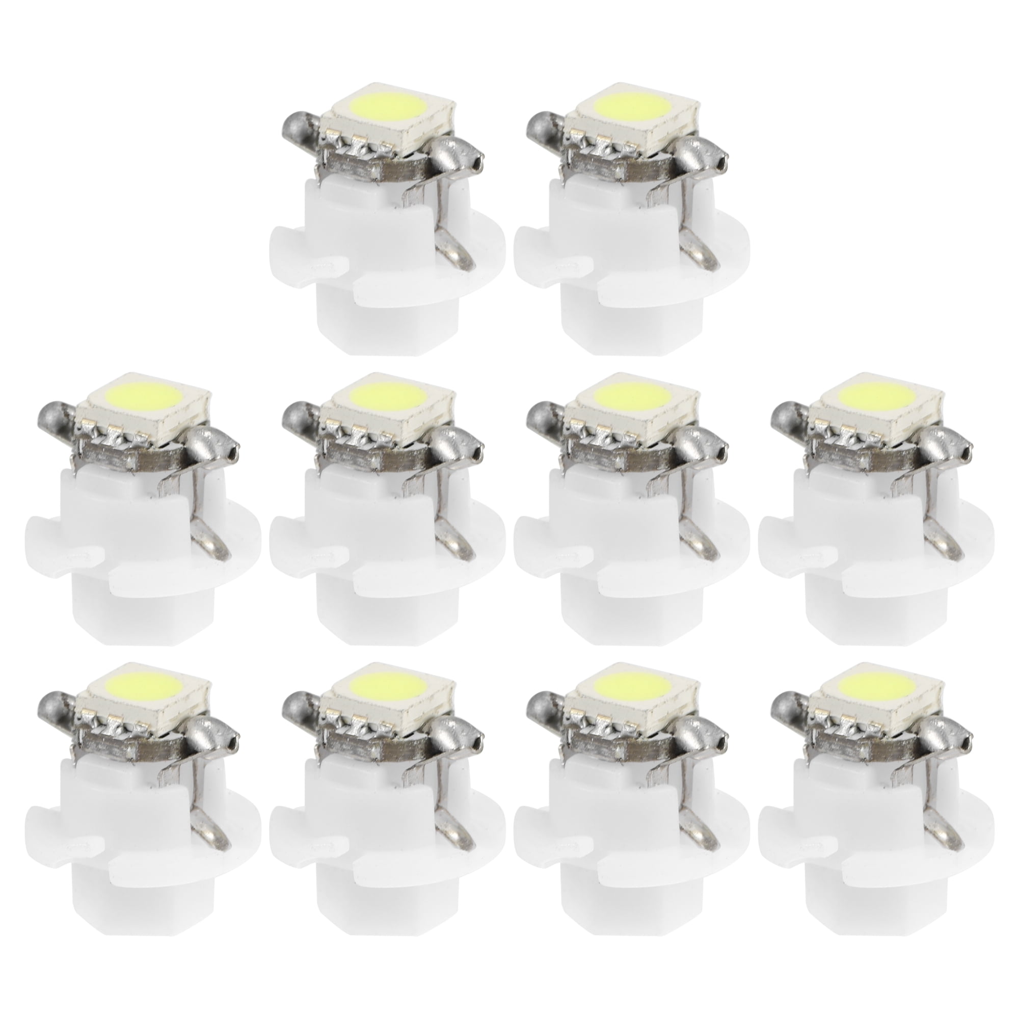 10pcs DC 12V T5 5050 LED Lights Dashboard Light White for Car Internal ...