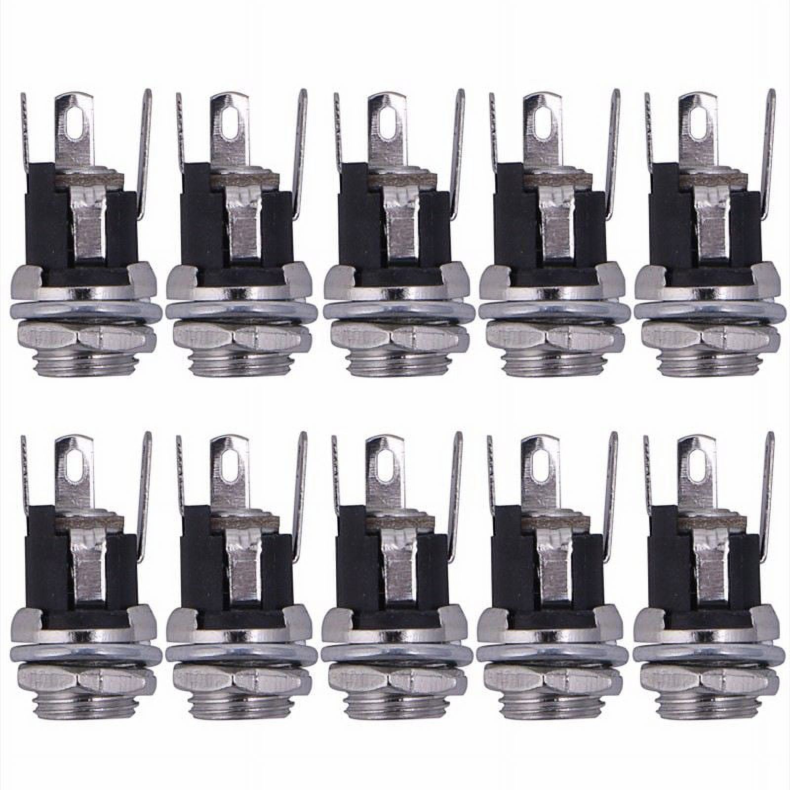 10pcs DC Power Supply Jack Socket Female Panel Mount Connector 5.5x2 ...