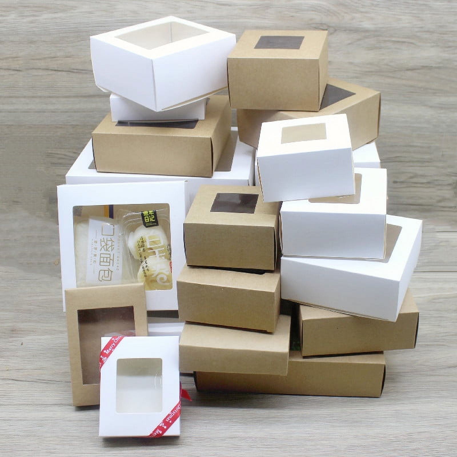 10pcs DIY GIfts package with window white/kraft jewelry package box ...
