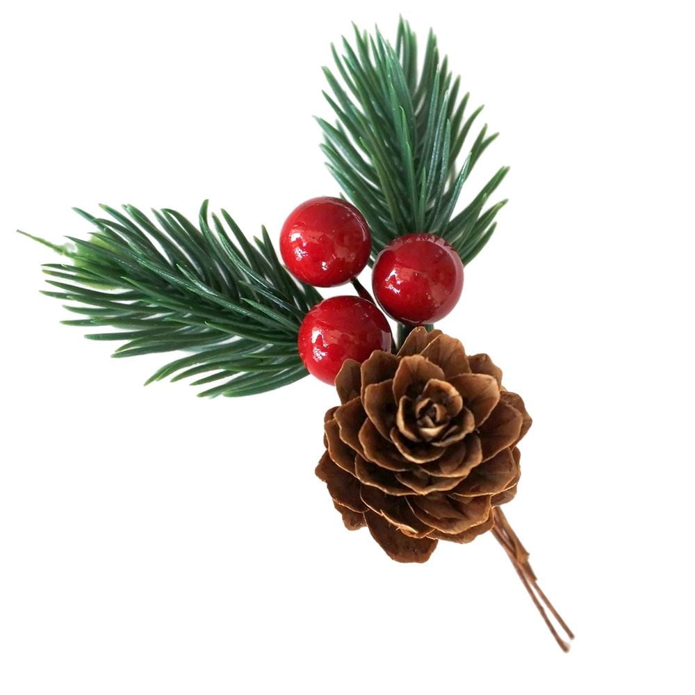 10pcs DIY Home Flower Crafts Red Berries Gift Wrap Pinecone Red ...
