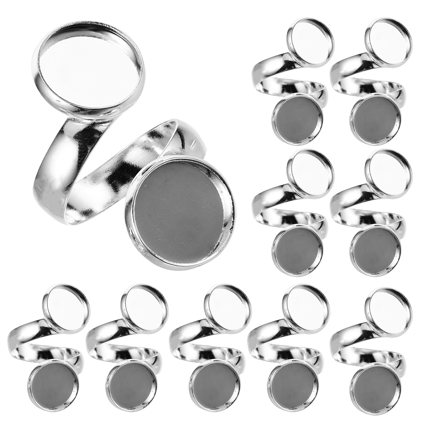 10pcs DIY Ring Blanks Adjustable Ring Bases Blank Ring Holders Copper ...