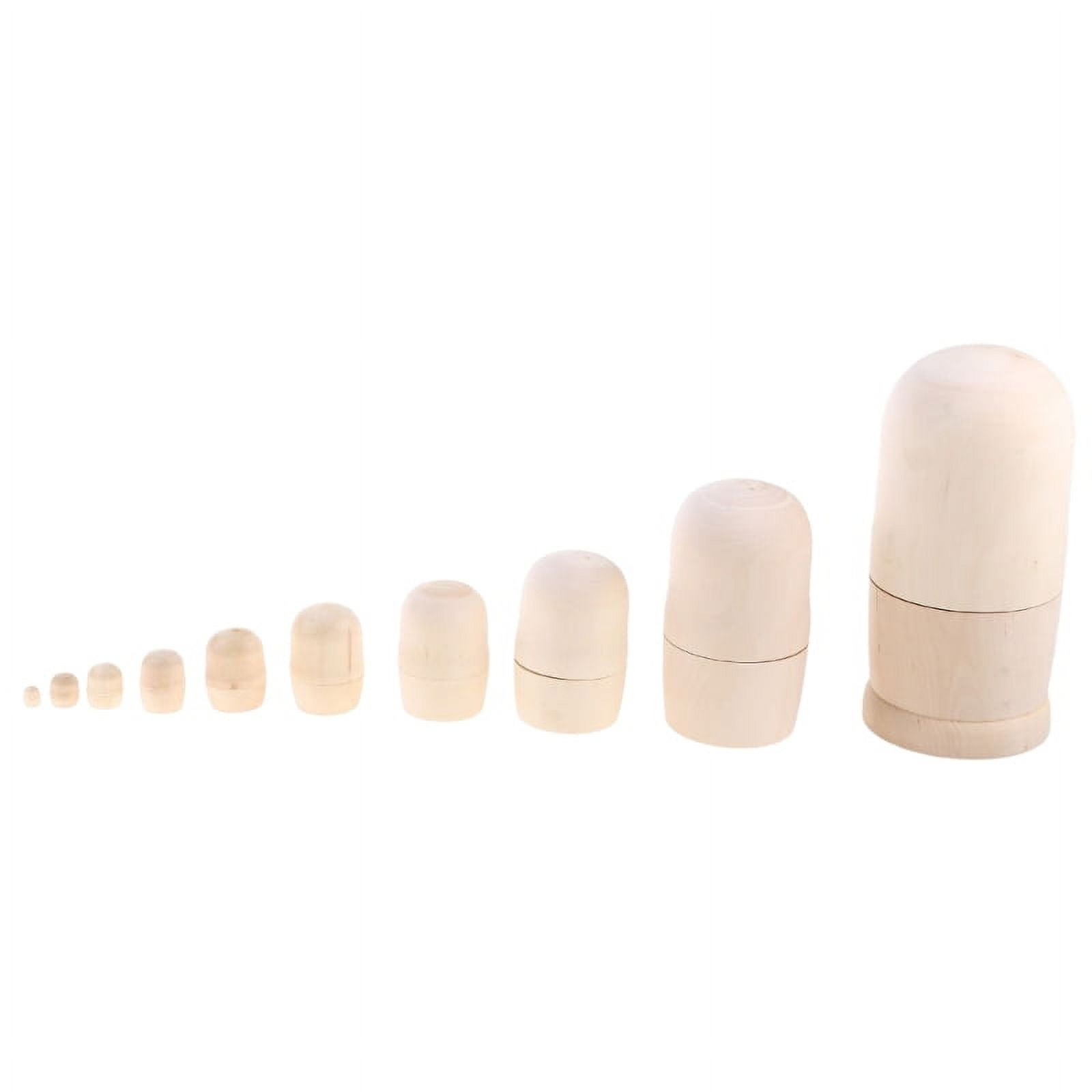 10pcs DIY Unpainted Blank Wooden Big Belly Shape Russian Nesting Dolls ...