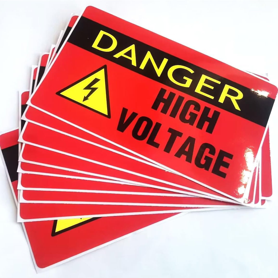 10pcs Danger High Voltage Warning Sticker Sign, 3x5 Inches Hazardous ...