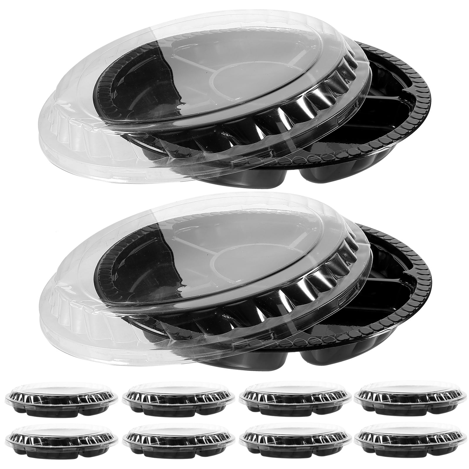 REOFLYUP Veggie Tray With Lid Black Pet 10Pcs 10.45X10.45X1.97in ...