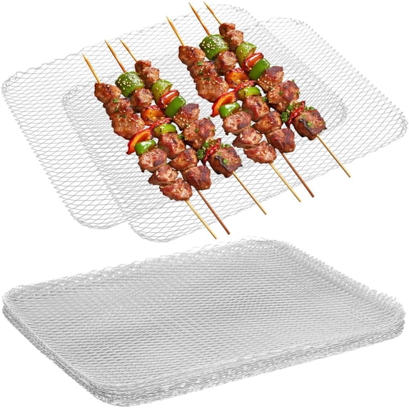 10pcs Disposable Grill Topper Aluminum BBQ Mesh Mats Heavy Duty Non ...