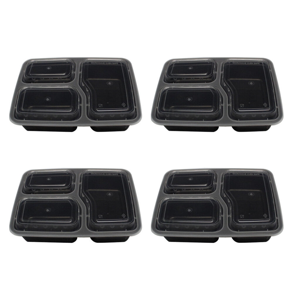 SOAC Disposable Meal Prep Containers, 3-Compartment, Microwave Safe ...