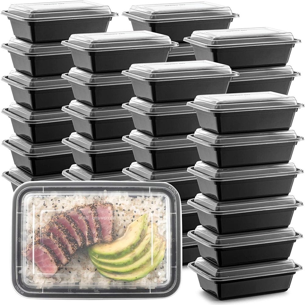 10pcs Disposable Plastic Food Containers Fruit Salad Bento Box Prep ...